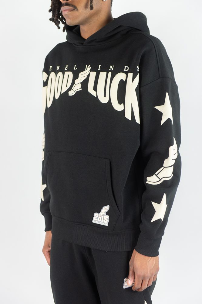 REBEL MIND GOOD LUCK FLEECE SET - 152-323SET - BLACK – King City Fashion